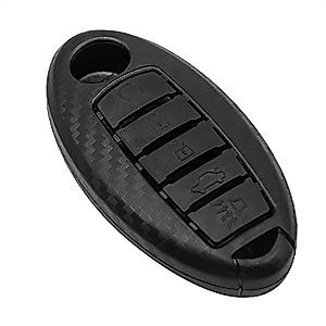 SK CUSTOM Smart Key Fob Case 3D Carbon Fiber ABS Plastic Emboss Cover for Infiniti JX35 Q50 Q60 QX56 QX60 QX80 for Nissan Altima Armada Maxima Murano Pathfinder Rogue 5 Button Keyless Entry Remote