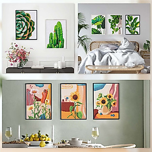 PP OPOUNT 4 PCS Diamond Art Frames, 30 x 40 cm Self-Adhesive Diamond Picture Frame, Magnetic Picture Frame For Diamond Art Display and Protection, Window, Home Wall Office Decor