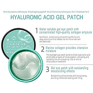 MIZON Hyaluronic Acid Eye Gel Patch, Collagen Patches, Eye Masks, Treatment for Puffy Eyes, Eye Pads for Dark Circles, Under Eye Bags, Wrinkle Care, Moisturizing, Improves Elasticity (30 PAIRS )