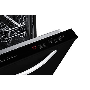 Summit Appliance DW243BADA 24" Wide Built-In Dishwasher, Black, ADA Compliant, Quite Performance, Touch Controls, Digital Display, Top Control Panel, Stainless Steel Interior, 8 Wash Programs