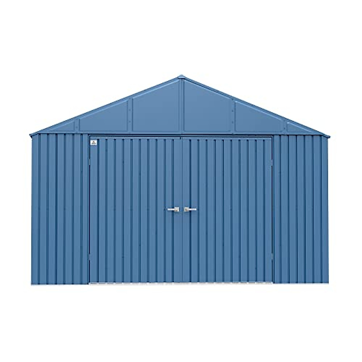 Arrow Shed Elite 12' x 12' Outdoor Lockable Gable Roof Steel Storage Shed Building, Blue Grey