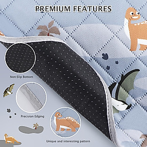 BVAGSS Washable Pee Pads for Dogs, 2 Pack Reusable Leakproof Puppy Wee Wee Pad, Non-Slip Waterproof Pet Training Pads, Super Absorbent Whelping Pads XH081 (Grey Dinosaur, 24X18 Inch (Pack of 2))