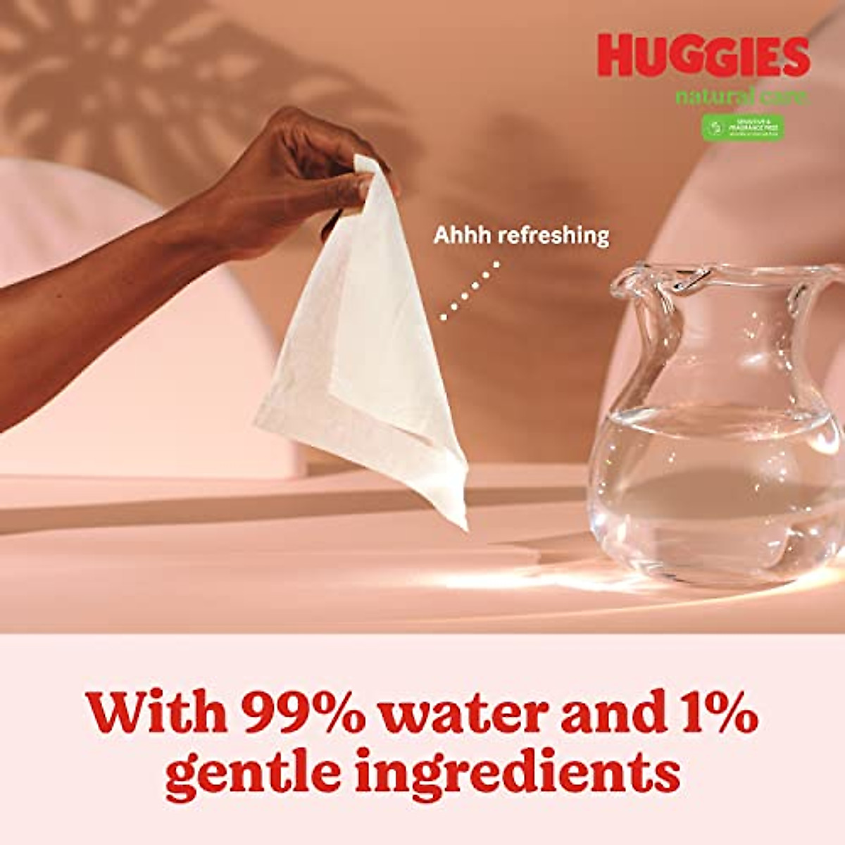 Huggies Natural Care Sensitive Baby Wipes, Unscented, Hypoallergenic, 99% Purified Water, 15 Flip-Top Packs (960 Wipes Total)