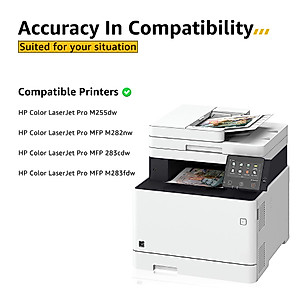 CMYBabee Compatible Toner Cartridge Replacement for HP 206A W2110A W2111A W2112A W2113A for HP Color LaserJet Pro M255dw MFP M283fdw M283cdw M282nw M283 M255 Printer (Black Cyan Yellow Magenta,4-Pack)