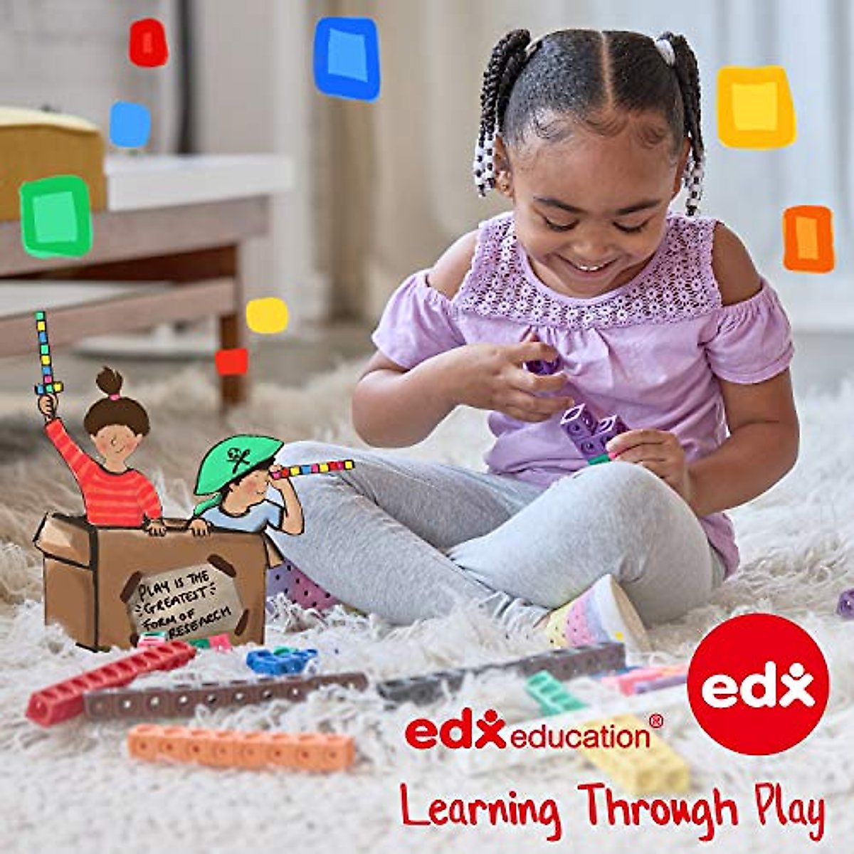 edxeducation Plastic Pattern Blocks - Set of 250 - Early Geometry Skills - Math Manipulative for Shape Recognition, Symmetry, Patterning and Fractions - Ages 4+