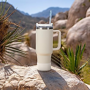 2 PACK Silicone Boot and 2 PACK Silicone Straws for Stanley Quencher H2.0 40 oz Tumbler with Handle & IceFlow 20oz 30oz, Clear Reusable Straw & Bottom Sleeve Cover Set, Cup Accessories for Stanley