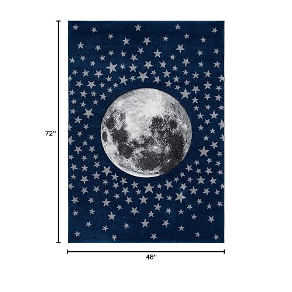 SAFAVIEH Carousel Kids Collection Accent Rug - 4' x 6', Navy & Grey, Non-Shedding & Easy Care, Ideal for High Traffic Areas for Boys & Girls in Playroom, Nursery, Bedroom (CRK135N)