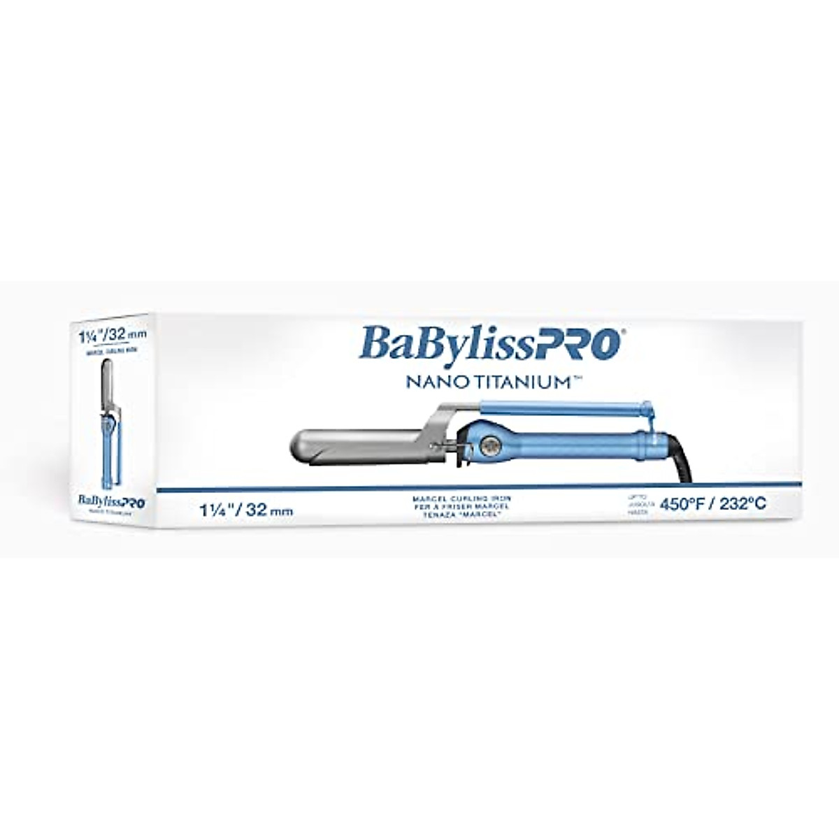 BabylissPRO Nano Titanium 1¼" Marcel Curling Iron, 1 ¼ Inch (Pack of 1)