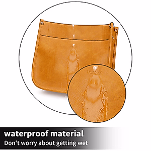 HKCLUF Crossbody Bags for Women Trendy,Vegan Leather Hobo Handbags With 2PCS Adjustable Guitar Strap Shoulder Bucket Bags Purse For Women(deepyellow)