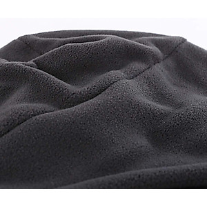 LLmoway Men Winter Skull Cap Windproof Warm Earflaps Hat with Mask 2 in 1 Cycling Hat Dark Grey