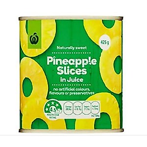 Woolworths Pineapple Slices In Juice 425G - Naturally Sweet. No Artificial Colours, Flavours or Preservatives