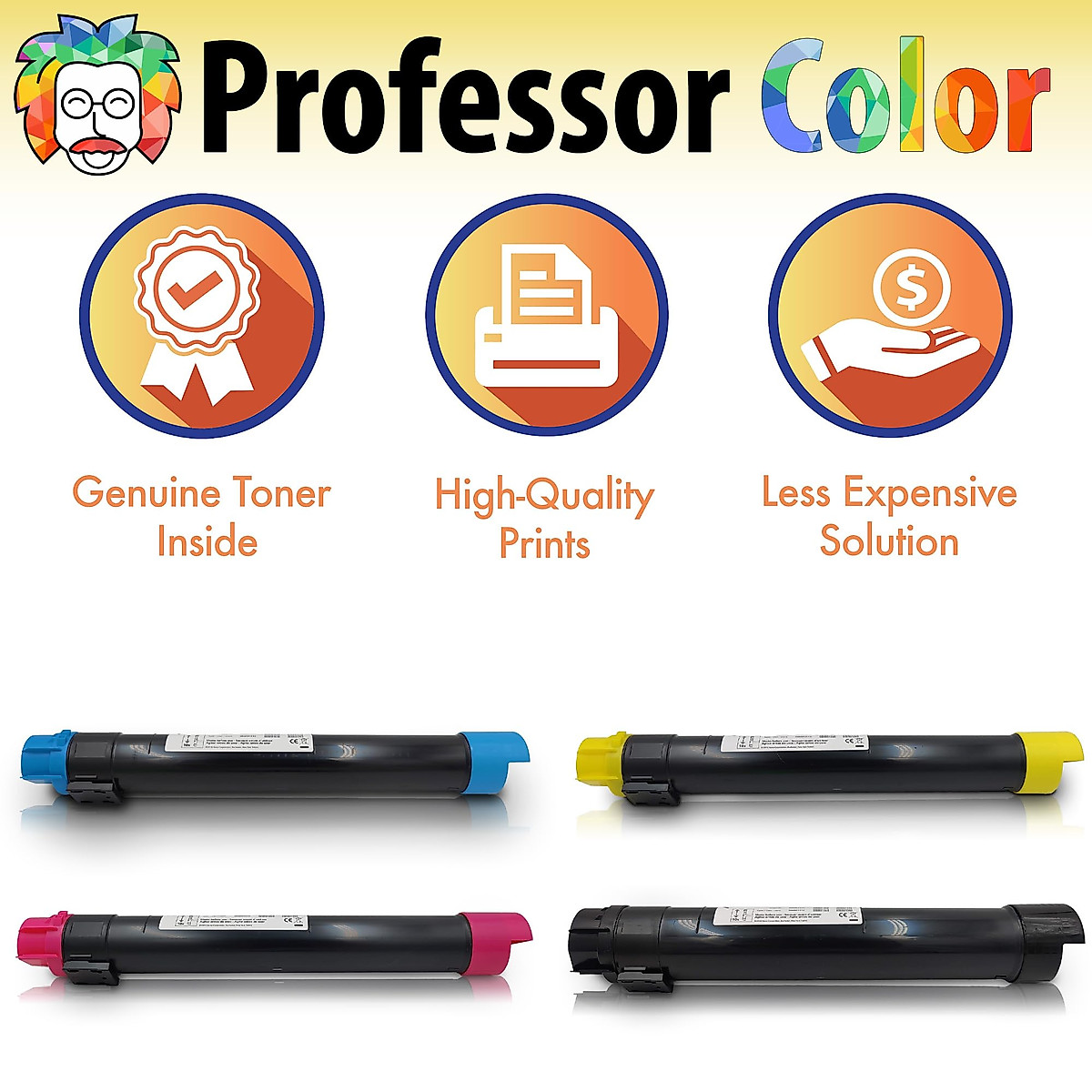 Professor Color Re-Coded OEM Toner Cartridge Replacement for Xerox AltaLink C8030 C8035 C8045 C8055 C8070 | 006R01697 006R01698 006R01699 006R01700 - 4 Pack