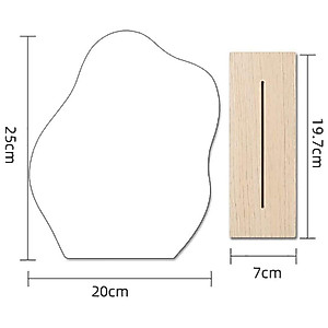 GUOJOZO Acrylic Vanity Makeup Mirror for Desk with Stand-Aesthetic Frameless Table top for Bedroom,Living Room and Minimal Spaces Room Decor (Baby Fat)