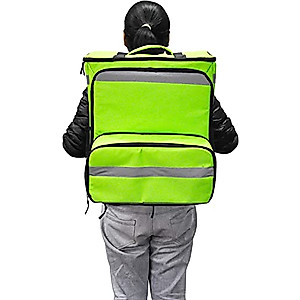 60L XL Large Insulated Food Delivery Backpack Expandable Catering Cooler Bag Waterproof Pizza Bag for Uber Eats Grubhub Thermal Food Bag for Bike for Beach, Picnic, Camping UberEats Doordash… (Green)