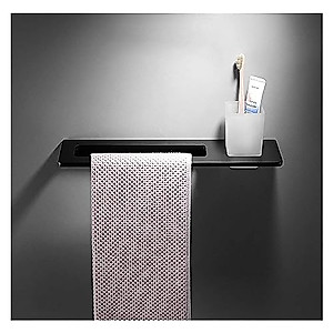 Towel BAR Rack Towel Rack Bathroom Bathroom Kitchen Towel Rack Space Aluminum Towel Bar Towel Rail Towel Rod Cup Rack Wall-Mounted Durable Punching Installation Tower Hanger Bathroom Hardware