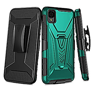 YISPIRIN for Alcatel TCL 30 Z T602DL Case with Clip Holster TCL LE 2022 Case with Screen Protector, Military Grade Protection Shockproof Phone Case Cover Built-in Kickstand Compatible with TCL 30Z