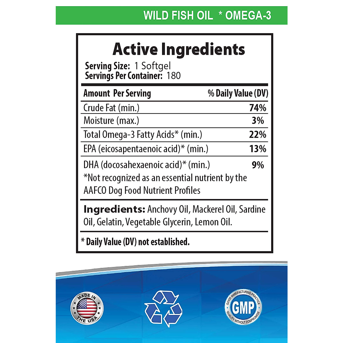 HAPPY PET VITAMINS LLC Dog Skin and Coat Supplements - Dog Omega 3 - Healthy Skin Coat and Joints - Brain and Heart Health - Allergy Relief - Omega e Fish Oil for Dogs - 1 Bottle (180 Softgels)