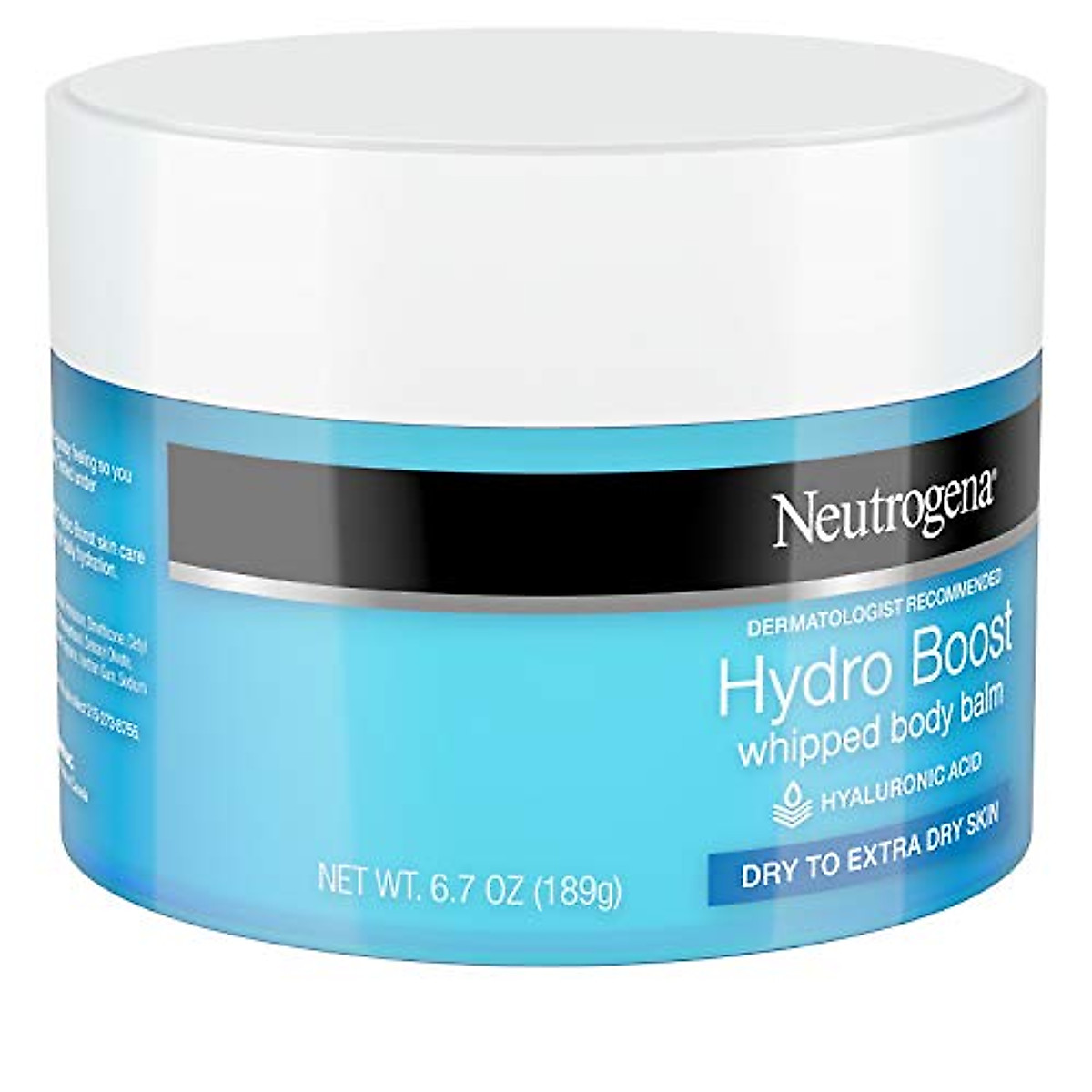 Neutrogena Hydro Boost Hydrating Whipped Body Balm with Hyaluronic Acid, Non-Greasy and Fast-Absorbing Balm for Dry to Extra Dry Skin, Paraben-Free, 6.7 oz