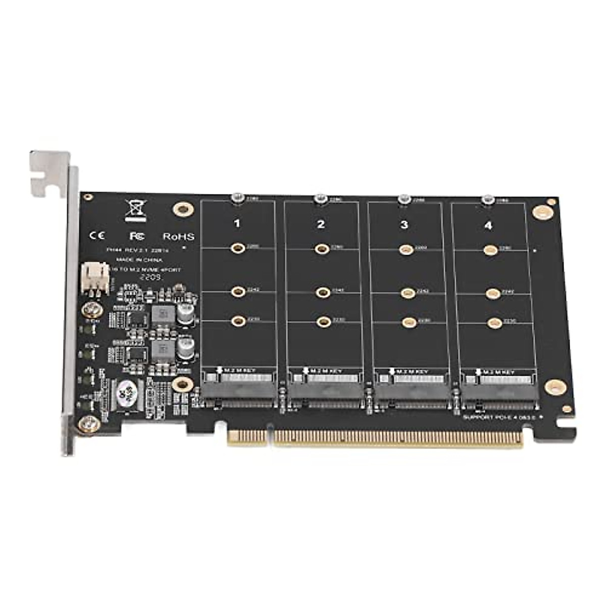 LBEC PCIE X16 Expansion Card, M.2 NVME SSD to PCIE X16 PCB Material DC Power Chip Adapter for Computers
