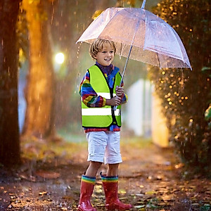 Unittype 10 Pcs Kids Safety Vest Bulk Construction Visibility Reflective Toddler Traffic Vest for Running Cycling Children(Fluorescent Green)