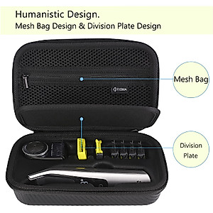 Tisnia Case for, Philips Norelco OneBlade Pro, QP6520/70, 6510/70, Hybrid Electric Trimmer and Shaver - (Black Texture,Only Case)