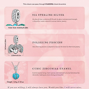 NINAQUEEN Angel Wings Charms Love Heart Anniversary Christmas Gifts 925 Sterling Silver Bead for Women Girls I Love You Forever Compatible with Charms Bracelet and Necklace Wedding Jewelry Box
