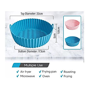 Silicone Air Fryer Basket 2pcs, Air Fryer Silicone Liners for 3-5QT Reusable Air Fryer Liners Silicone - 7.5inch Airfryer Liners, Non Stick Air fryer Accessories