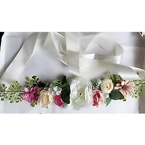 Wedding Bride Belt Sash Maternity Flower Crystal, Flower Sash, Size One Size