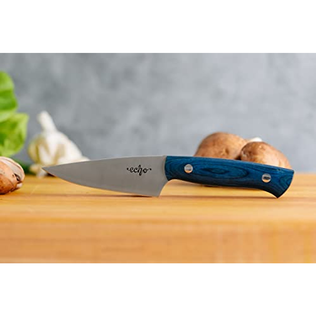 Middleton Made Knives Echo 4 Paring Knife - Paring Knife 4 Inch - Handmade Professional Pairing Knives - Chefs Knife Made with AEB-L Stainless Steel - USA Made Paring Knives- Great Chef Gifts - Blue