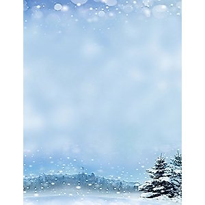 Great Papers! Beautiful Winter Letterhead, 80 count, 11" x 8.5" (2015100) Blue
