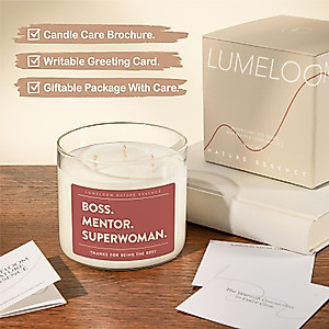 Boss Gifts for Women, Gifts for Boss, 14.5oz, Large 3-Wick Aromatherapy Lavender Scented Soy Wax Candle, Boss Lady Gifts for Women, Boss Christmas Gifts, Cool Gifts for Bosses, Best Boss Birthday Gift