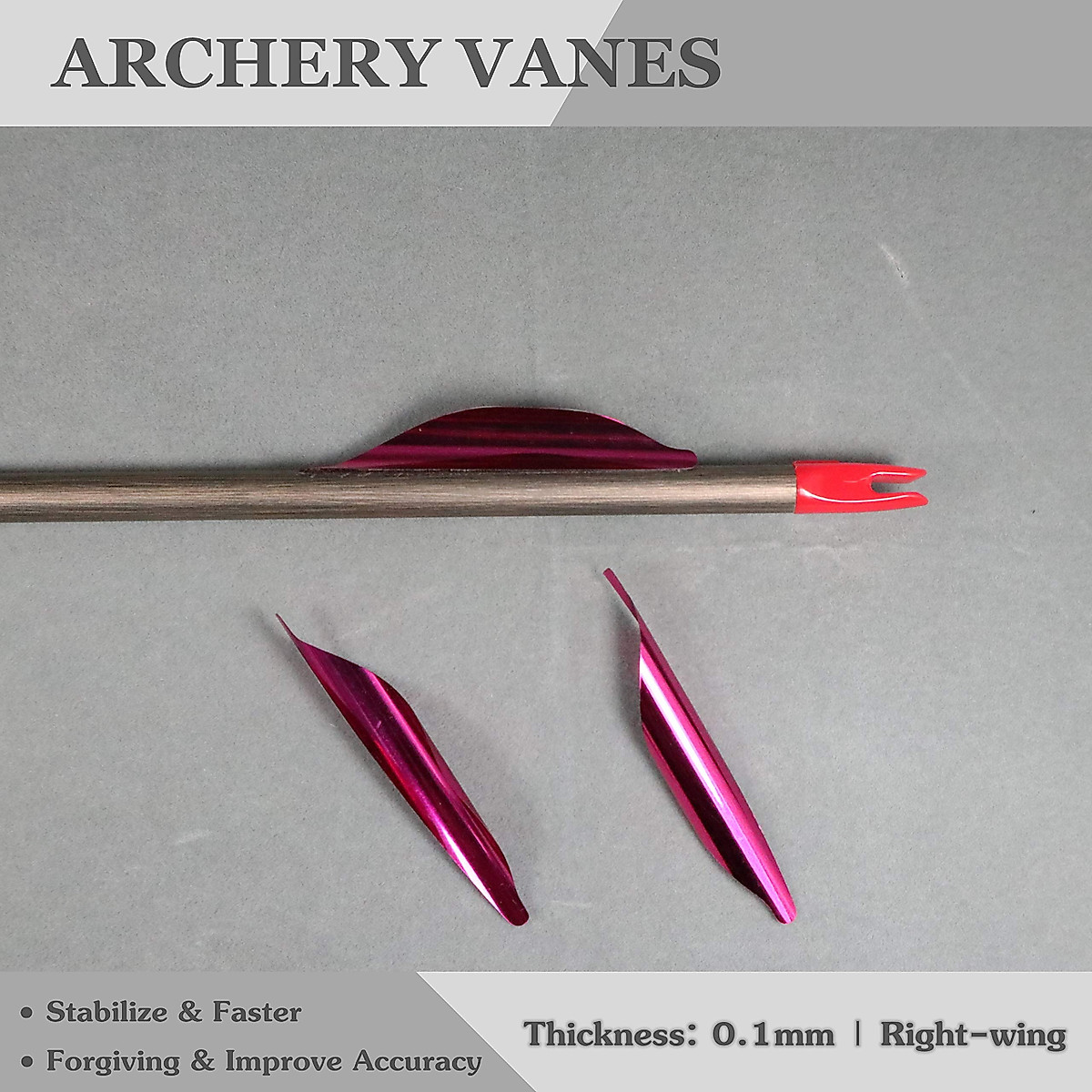 M.SJUMPPER ARCHERY Spin Vanes 1.75 Inch Ring-Wing Helical Vane Offset Fletches for DIY Arrows Shafts (36 Pack)