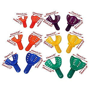 SMEDENT 12pcs Dental Impression Tray Plastic 6 Sizes Autoclavable for Adult and Children