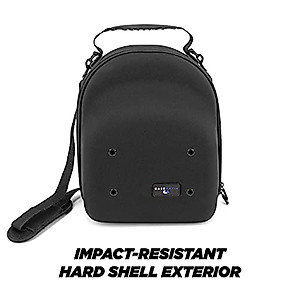 CASEMATIX Hat Travel Case for up to 6 Baseball Caps With Hard Shell Exterior, Adjustable Shoulder Strap and Carry Handle - Protective Hat Case Cap Carrier for Travel and Storage, Case Only