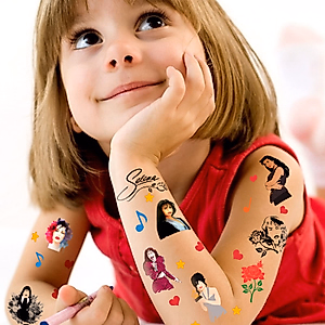 Selena Temporary Tattoos 100Pcs Selena Singer Tattoos Stickers Party decorations for Girls Kids