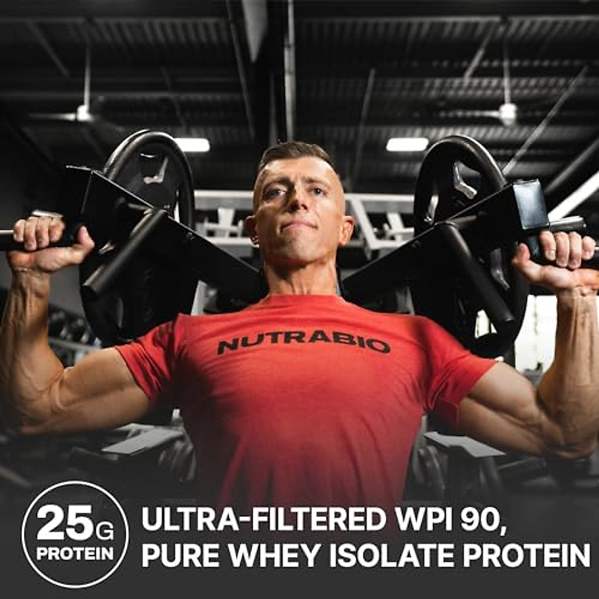 NutraBio Whey Protein Powder Isolate Supplement – 25g of Protein Per Scoop with Complete Amino Acid Profile - Soy and Gluten Free Protein Powder - Zero Fillers and Non-GMO - Raw Unflavored - 2 Lbs.