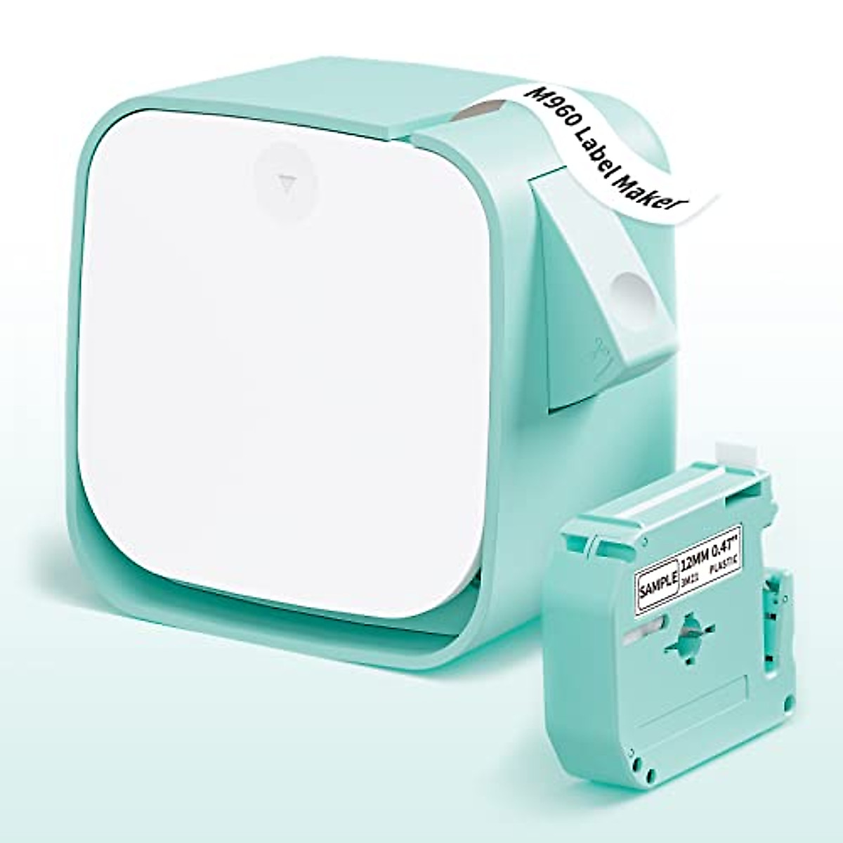 Vixic M960 Label Maker Machine with Tape Bundle with 4 3M21 Label Tapes(Black on White),Mini Handy Label Printer Machine for Home Office Organization