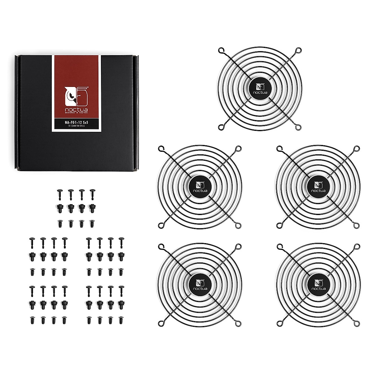 Noctua NA-FG1-12 Sx5, Fan Grills for 120mm Fans (Set of 5, Black)
