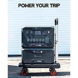 BLUETTI Trolley Cart for AC200P AC200MAX AC300 B300 B230 EB70 EB240 SP200 PV200, Anti-slip Platform Hand Truck Foldable for Easy Storage, Universal Wheels with 330 lbs Weight Capacity