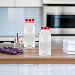 Yesland 8 Pack 35 Oz Large Plastic Spice Jars, BPA Free Spice Bottle Containers with Red Dual Shake Lid for Storing Spices, Herbs, Powders, Seasonings and More