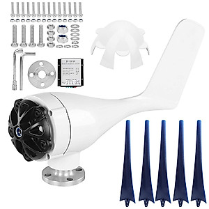Hilitand 800W Windmill Generator Set, 5 Blade Small Wind Turbines Kit Industrial Energy Equipment (Blue 24V)
