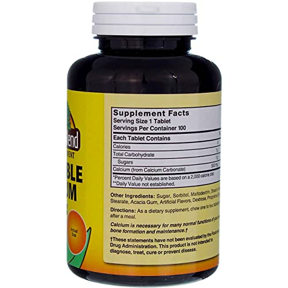 Nature's Blend Calcium Chewable Bavarian Cream 500 mg 100 Tabs