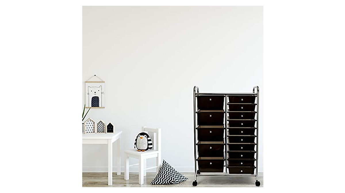 Seville Classics 15-Drawer Mobile Organizer Cart