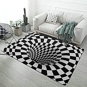 GAGNONLEE 3D Vortexes Illusion Large Rugs Floor Mat Modern Carpet for Home Decoration Area Rug Cozy Art Decoration Polyester Carpet 60 x 40 inch, 60inchL x 40inchW