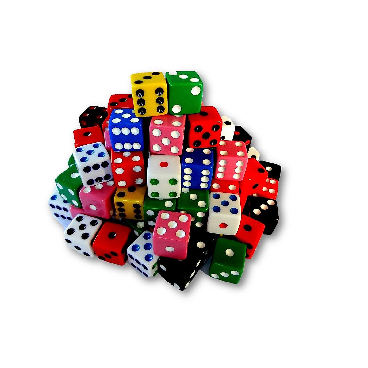 Hobby Monsters 100-Piece 16 mm Assorted Dice for Family Game Night and Teaching Math