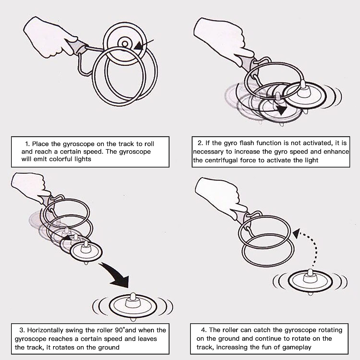 Easter Basket Stuffers Gifts for Kids 3pcs Light Up Gyro Wheel Toy Stocking Stuffers for Kids Teens & Adults, Magic Rail Twirler Magnetic Yoyo Fidget Spinner Toys for Ages 3-5 8-12 Year Old Boys Girls