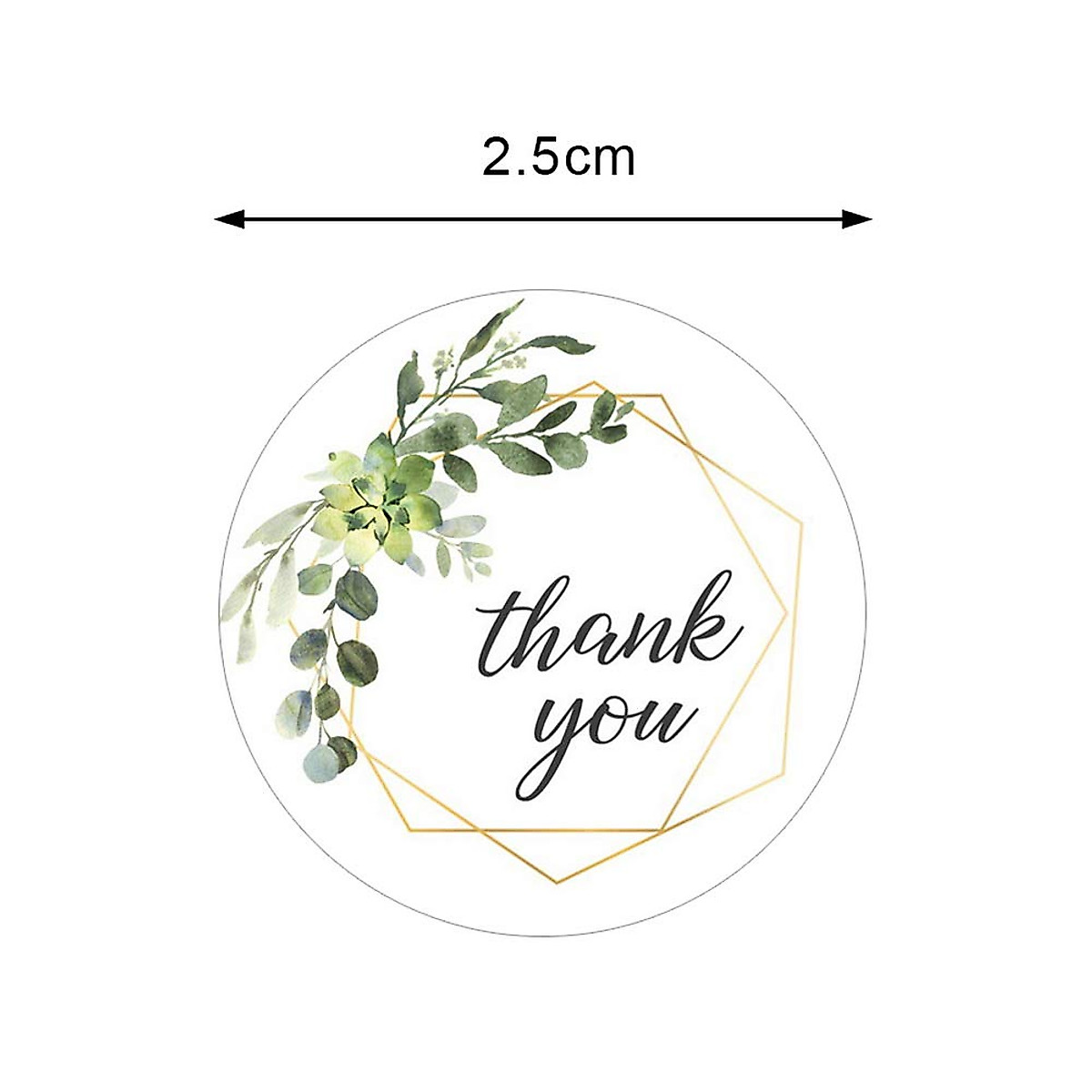 500pcs Thank You Stickers,1" Round Greenery Frames Thank You Stickers Roll 4 Floral Designs Thank You Envelope Labels Perfect for Gift Wraps, Birthday Party Favors