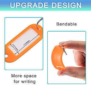 56 Pcs Key Tags,Tags with Keychain Can Be Easily Attached to Backpacks, Pet Collars and Luggage, 8 Different Color Key Rings Also Make Sorting Similar Items Like Keys Much Easier.