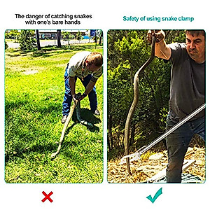 GYORGKSHI 47" Extra Heavy Duty Snake Tongs Reptile Grabber Catcher Wide Jaw Handling Tool