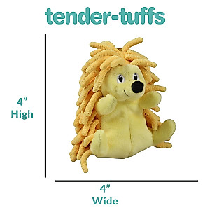 Snuggle Puppy Tender-Tuffs Tiny - Yellow Hedgehog Stuffed Plush Dog Toy with Squeaker - Small Breed Stuffed Cuddly Soft Toy